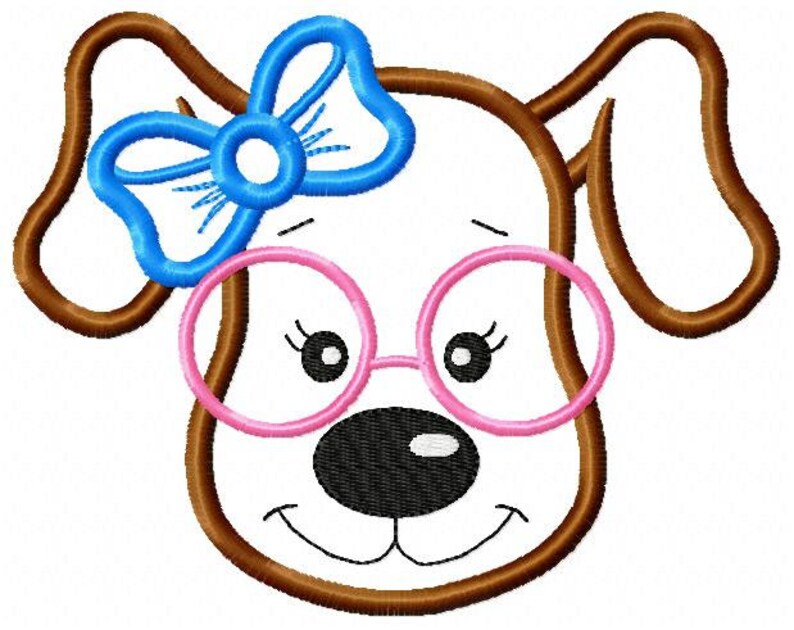 Dog Face Machine Embroidery Designs for Baby Girl Puppy Dog | Etsy