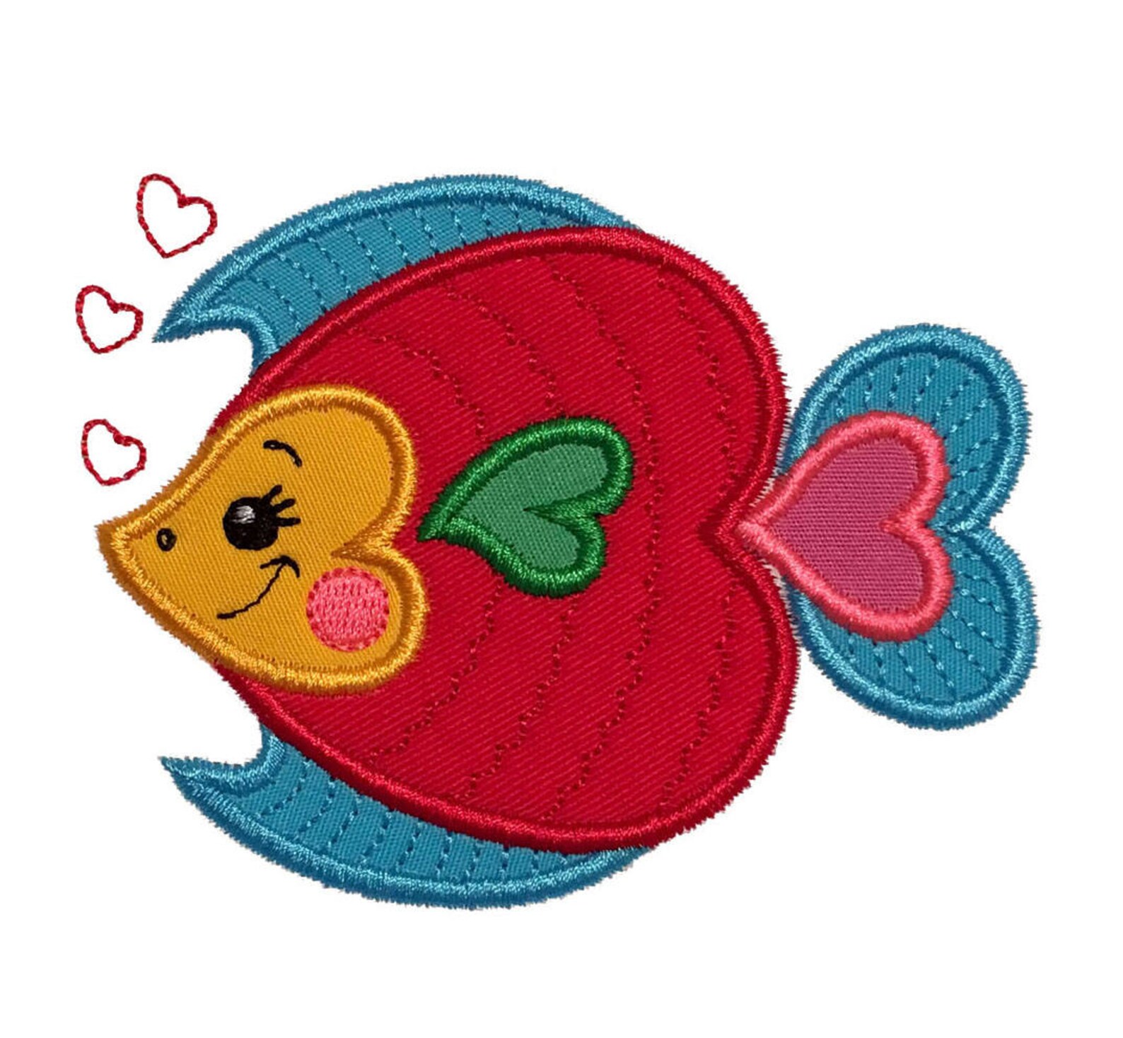 Heart Fish Valentine Applique Design for Girls-valentines Day | Etsy