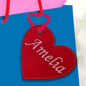 Heart Bag Tag in the Hoop Machine Embroidery Design - 14 Sizes ...