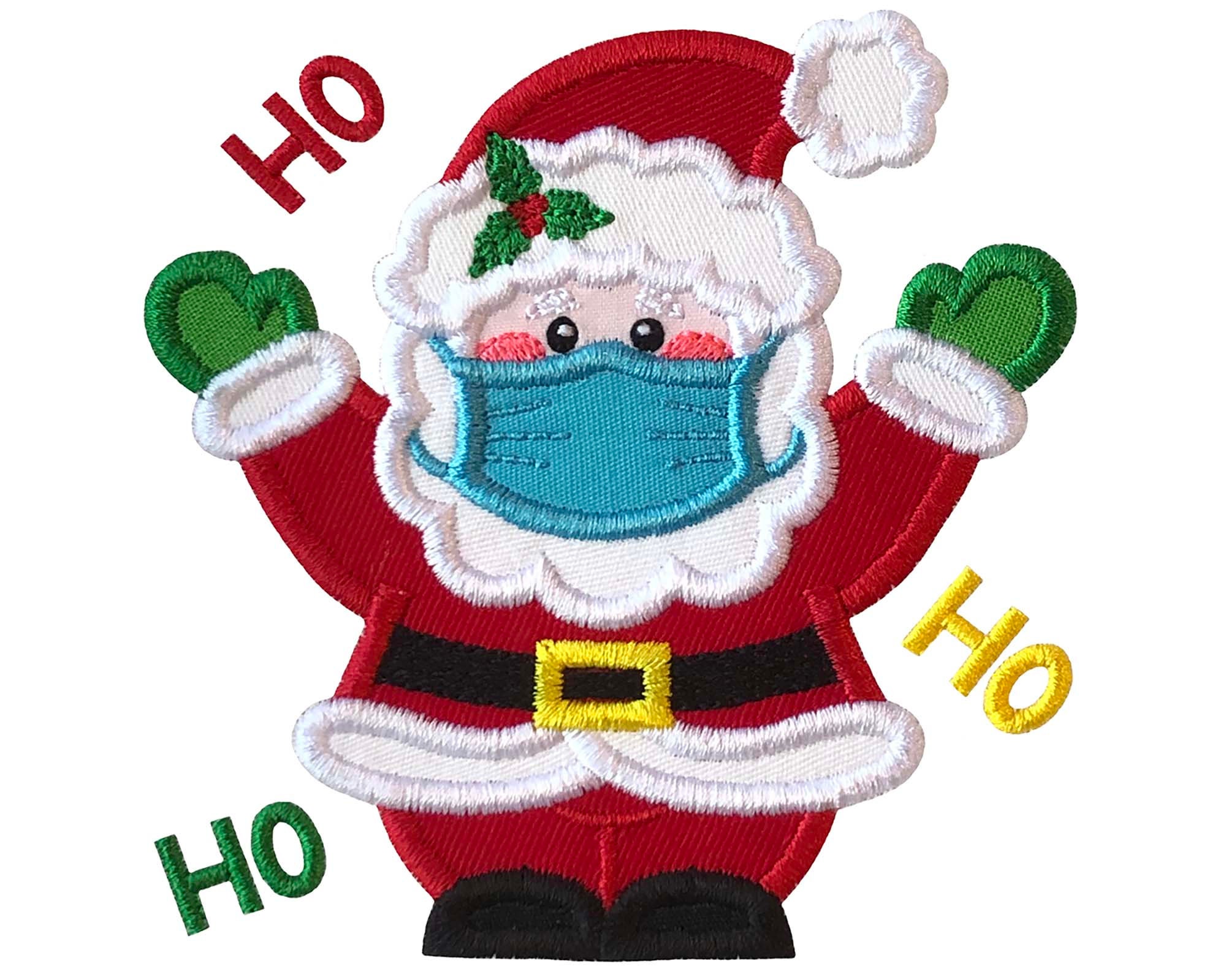 Santa Claus With Face Mask Applique Design Christmas Machine | Etsy