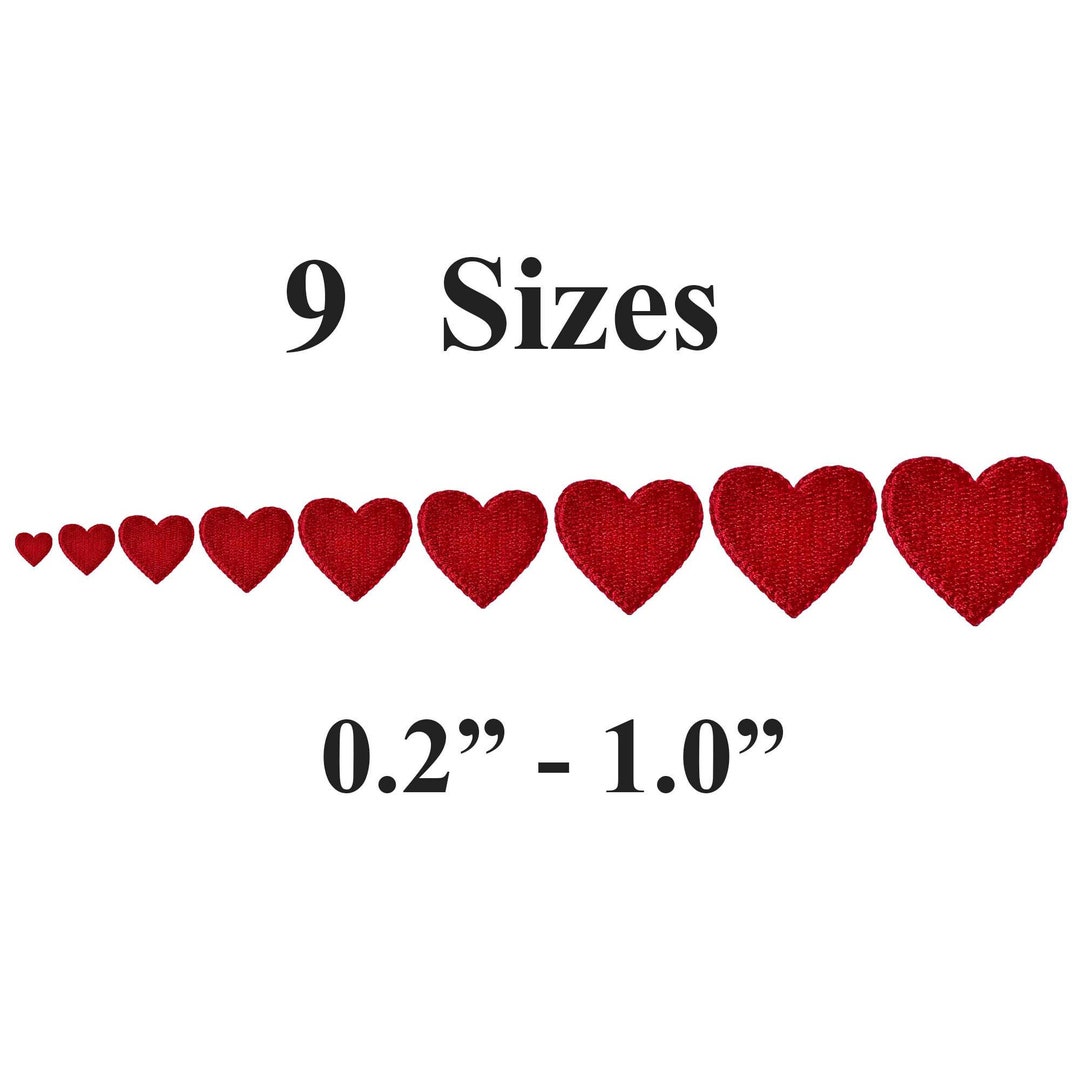 Tiny Heart Embroidery Design N2 -9 Sizes-small Heart Fill Stitch ...