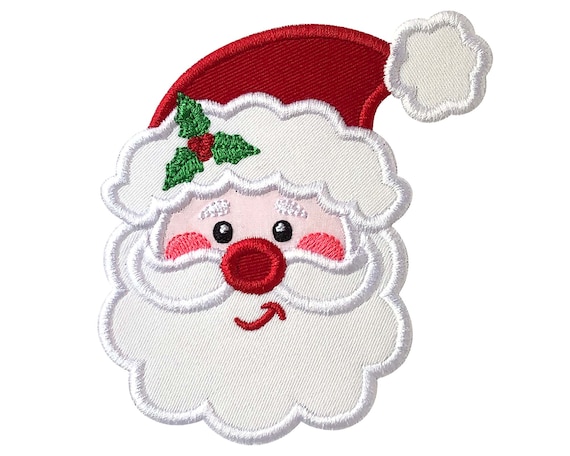 Santa Applique Design Christmas Applique Embroidery Designs | Etsy