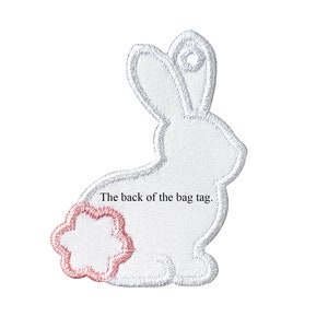 Bunny Bag Tag for Easter Basket - Easter Bag Tag in the Hoop Applique ...