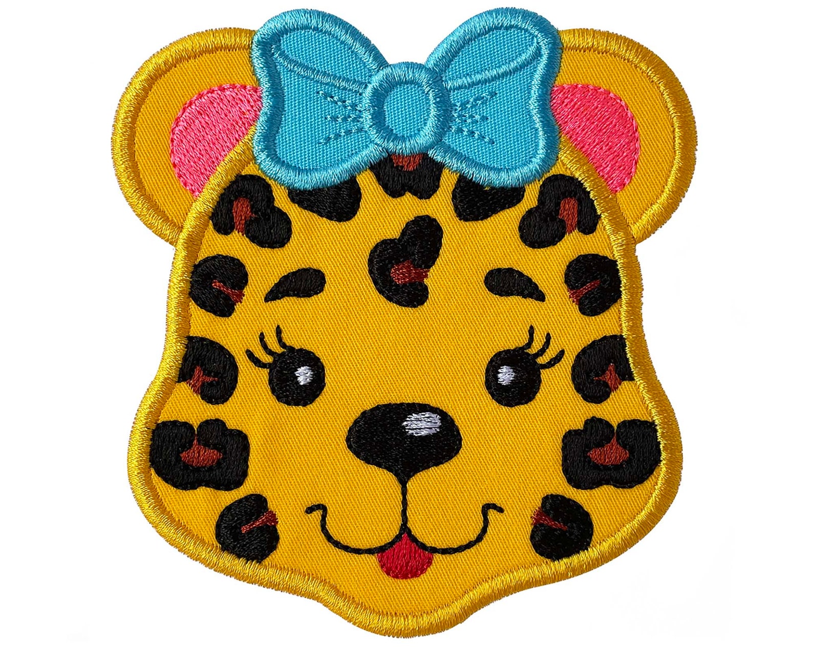 Baby Girl Leopard Face Applique Design - Cheetah Applique Embroidery ...