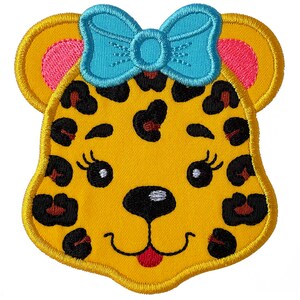 Baby Girl Leopard Face Applique Design - Cheetah Applique Embroidery ...