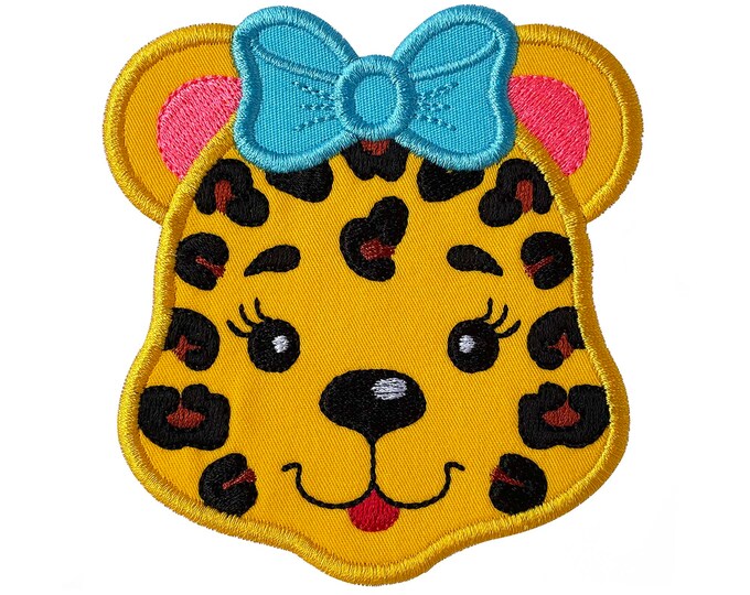 Baby Girl Leopard Face Applique Design Cheetah Applique - Etsy