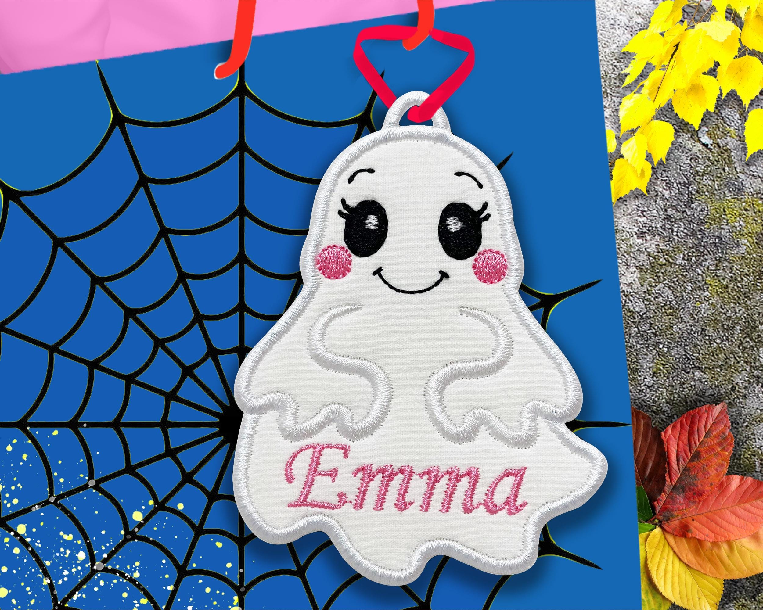 Ghost Bag Tag - Ghost Bag Tag in the Hoop Applique Embroidery Design ...