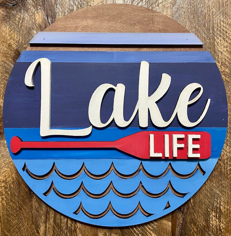 Lake Life Wood Sign: Summer Wreath Attachment - Etsy