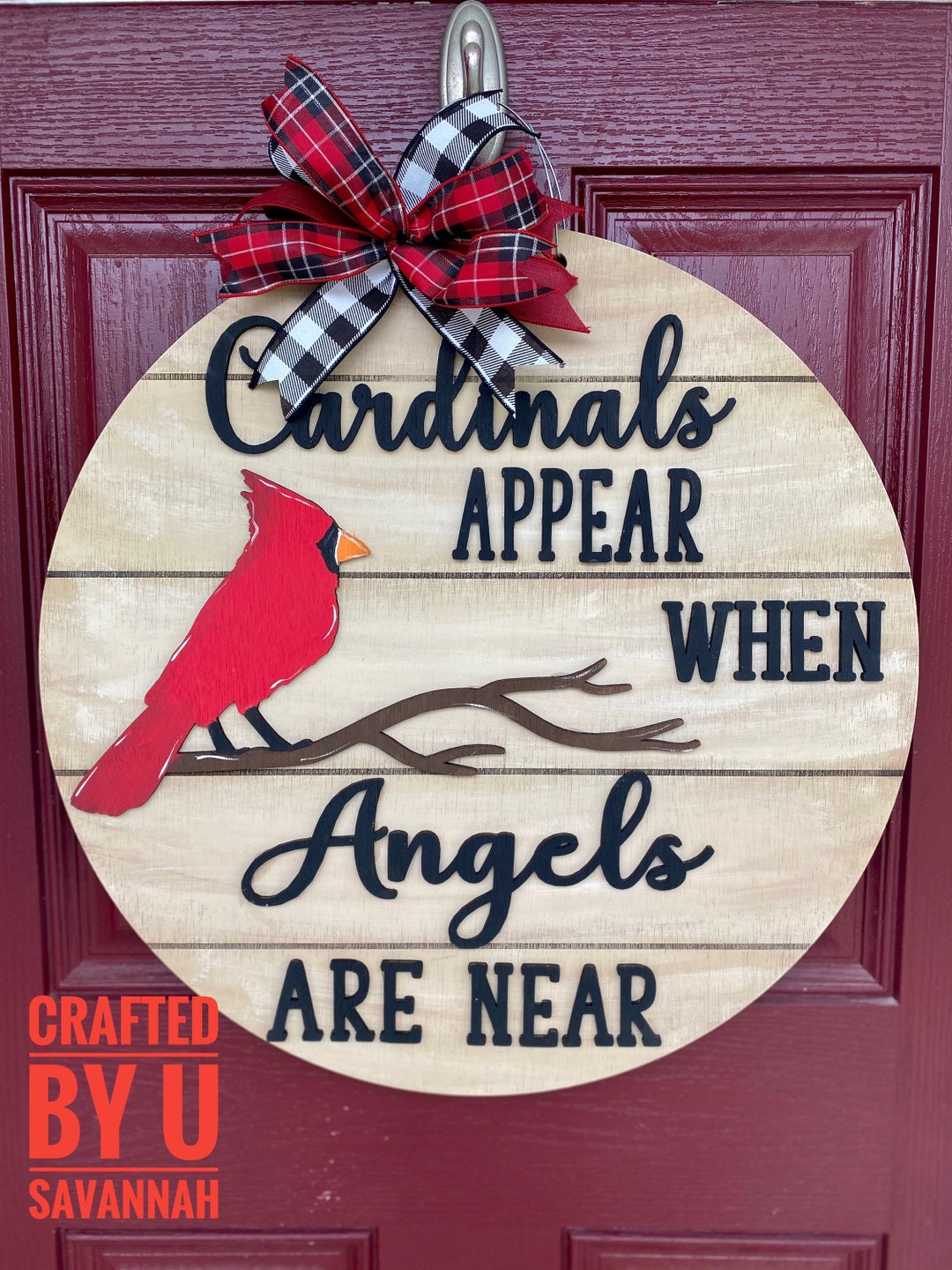 22” Door Hanger, When Cardinals Appear Wooden Door Hanger, Cardinals ...