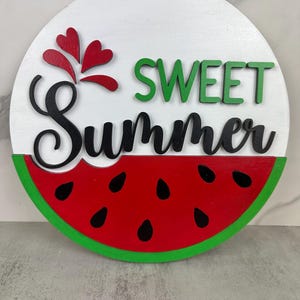 Sweet Summer Watermelon 3-D Door Hanger, Watermelon Summer Sign, Front ...