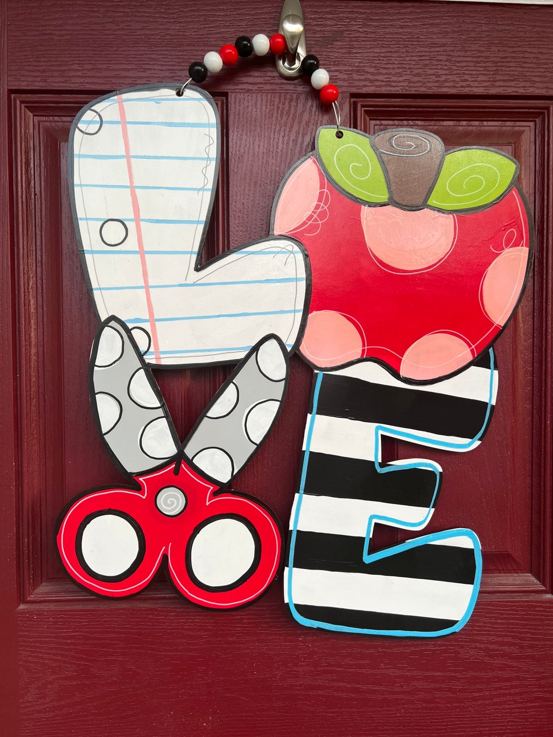 Handmade Apple Door Hanger: Teacher Appreciation Classroom Decor - Etsy