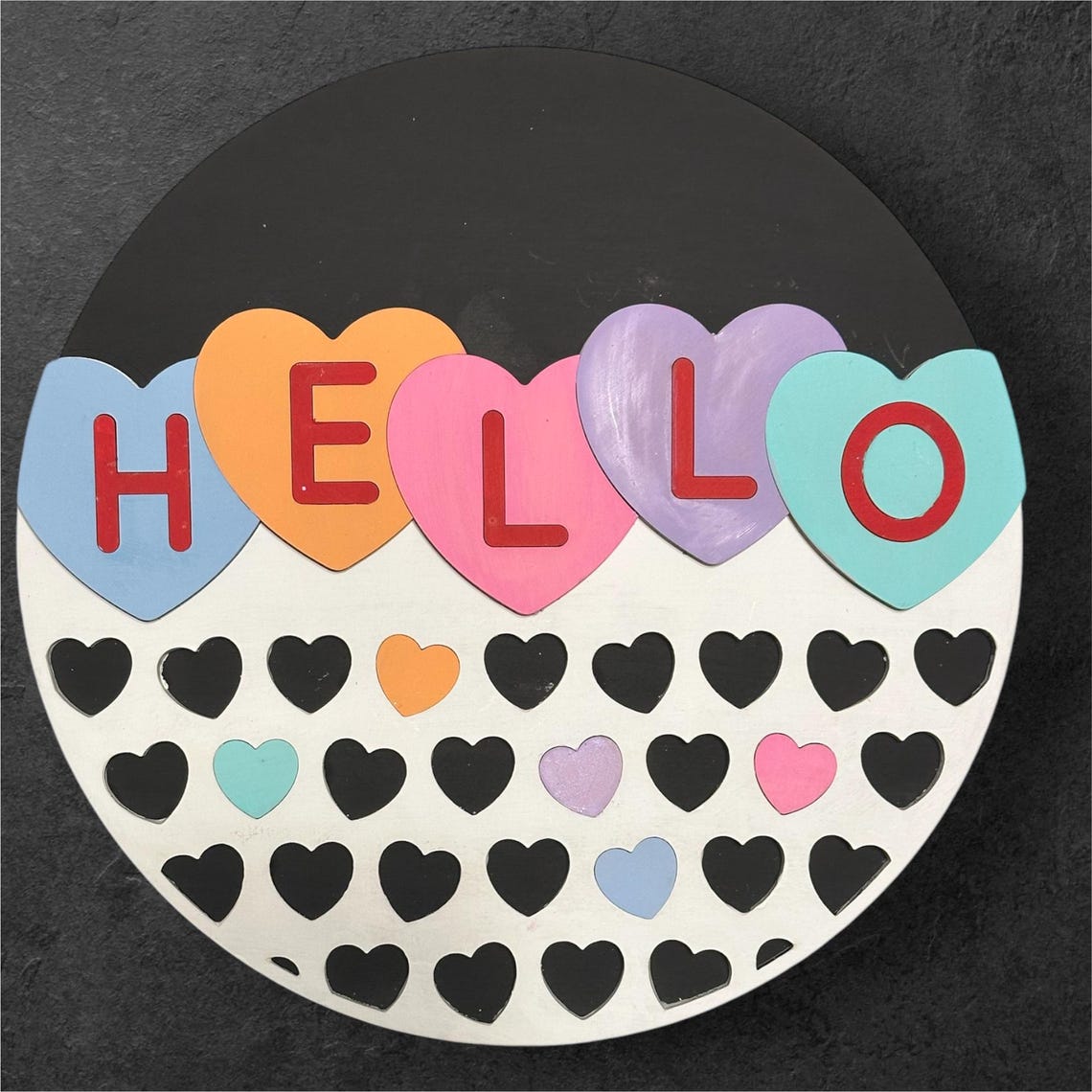 Hello Conversation Hearts Valentine's Door Hanger - Etsy