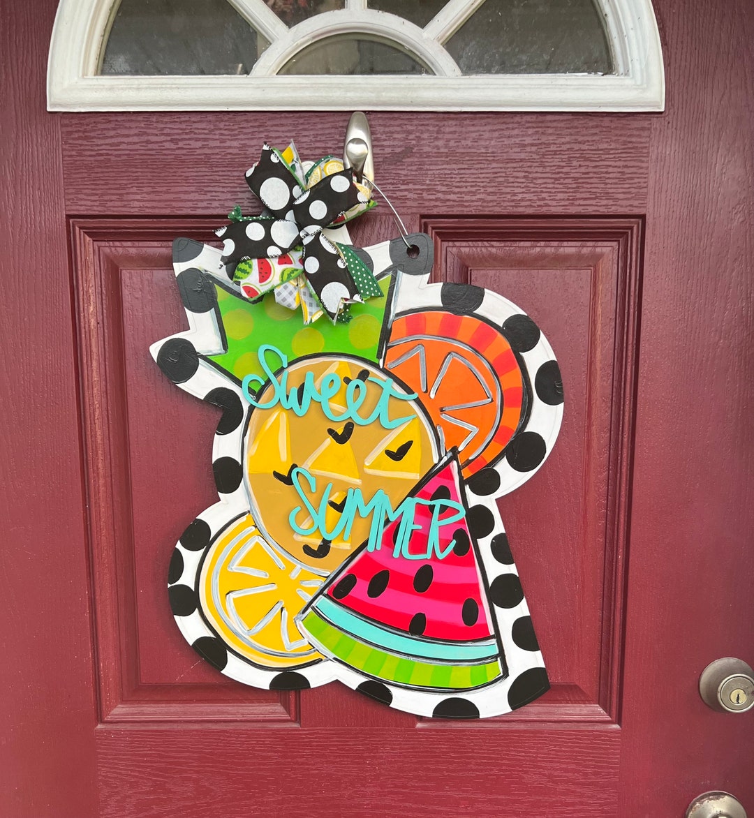 22” Sweet Summer Fruit Door Hanger, Summer Sign, Summer Door Decor ...