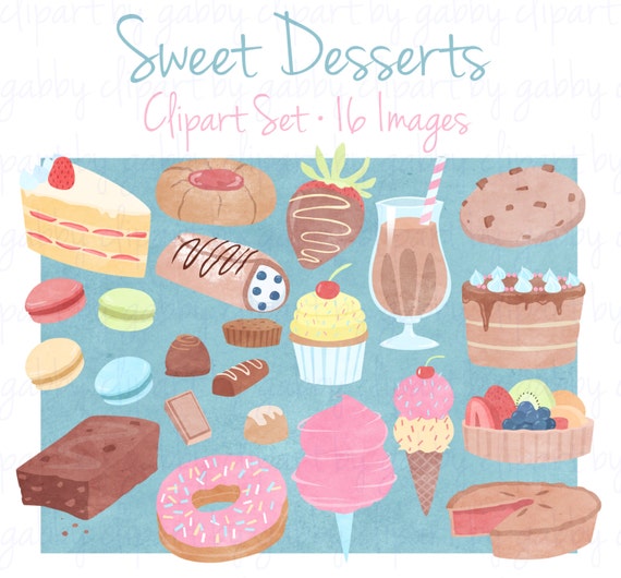 Dessert Clipart Clip Art | Etsy