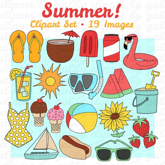 Summer Clipart Clip Art | Etsy