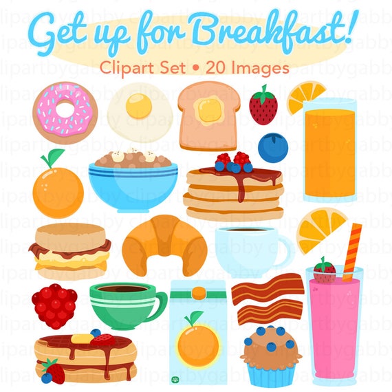 Breakfast Clipart Vector Clipart | Etsy