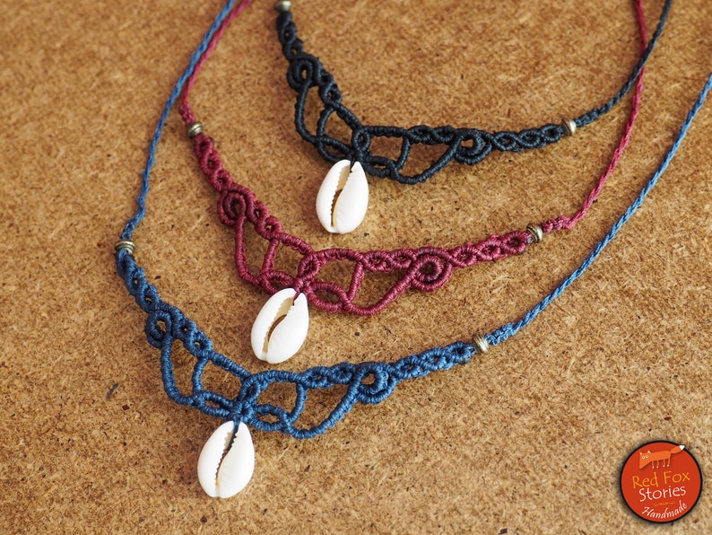 Iluka Cowrie Shell Macrame Choker Macrame Necklace Shell | Etsy
