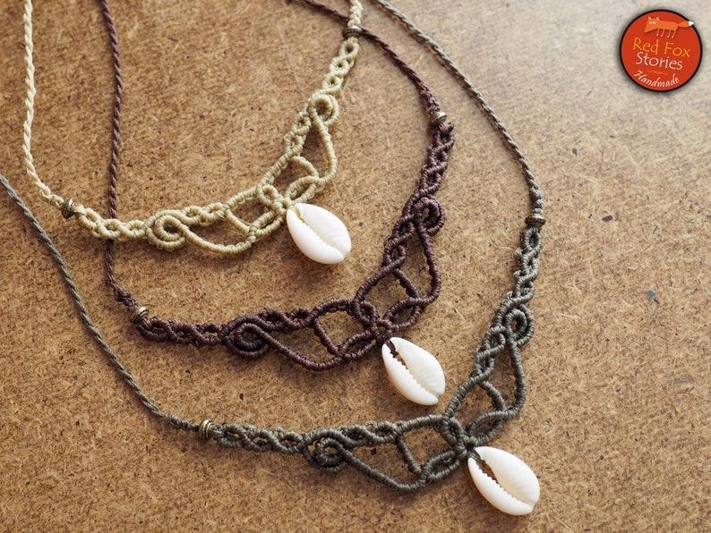 Iluka Cowrie Shell Macrame Choker Macrame Necklace Shell | Etsy