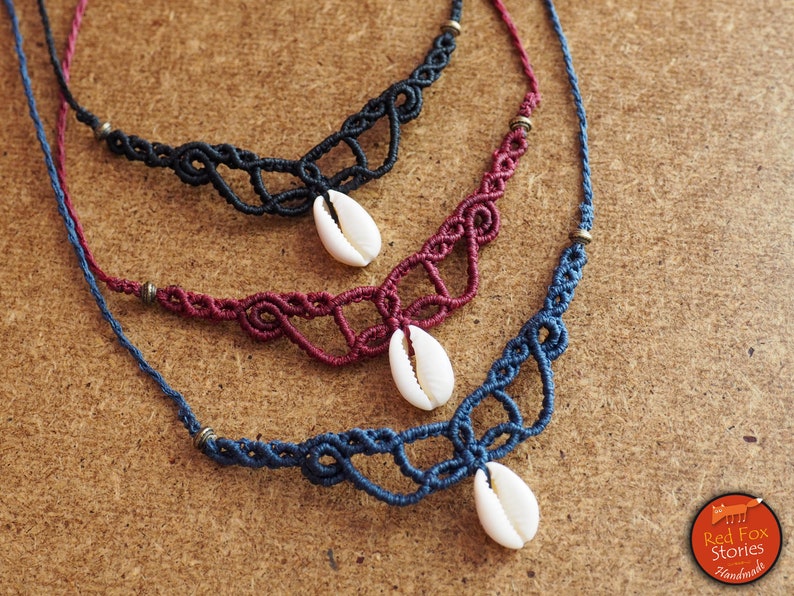 Iluka Cowrie Shell Macrame Choker Macrame Necklace Shell | Etsy