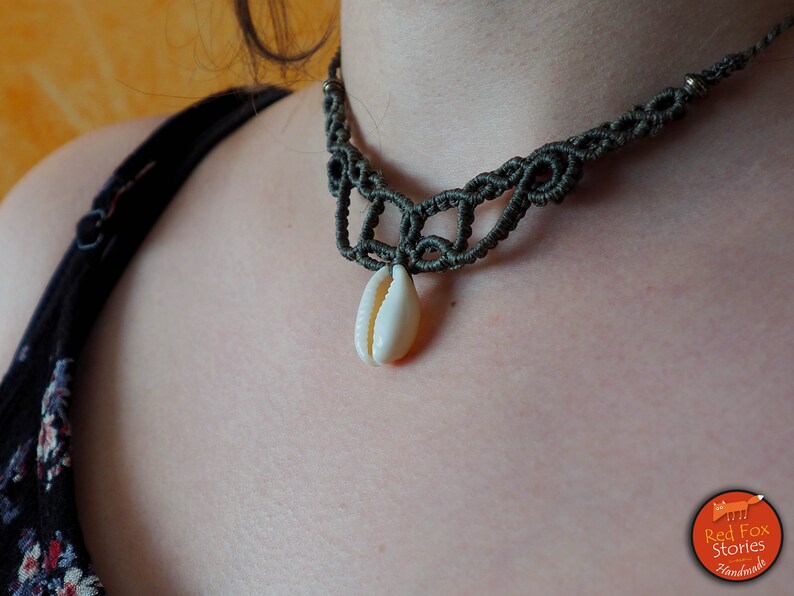 Iluka Cowrie Shell Macrame Choker Macrame Necklace Shell | Etsy