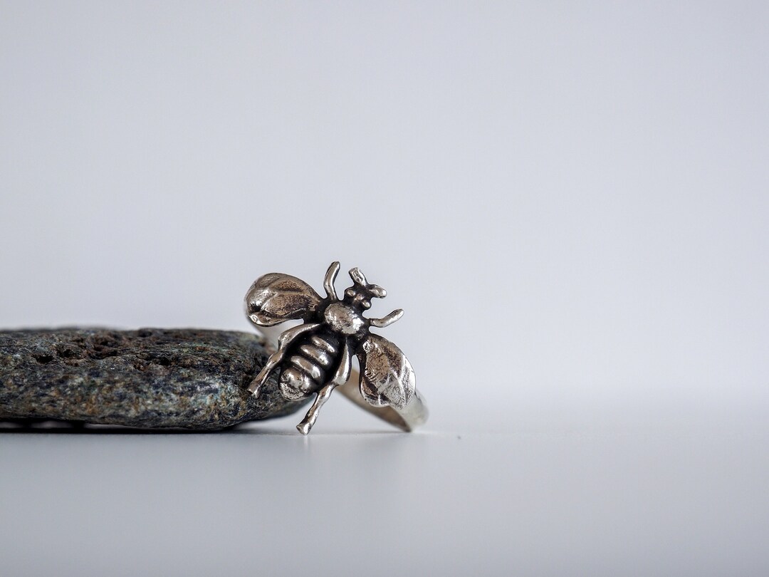 Bumble Bee | Silver Adjustable Ring, Minimal Ring, Statement Ring ...