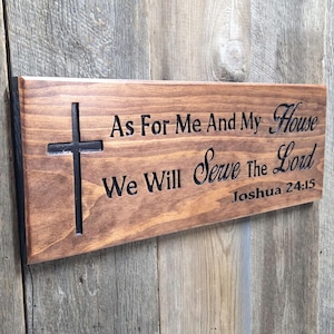 As for Me and My House, We Will Serve the Lord, Carved Wooden Sign ...
