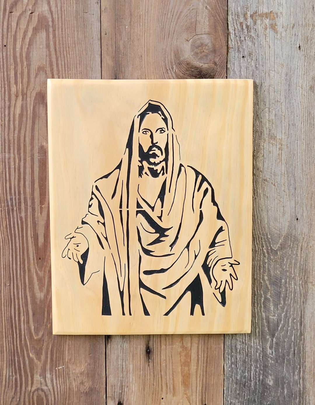 Carved Jesus Christ Portrait Wooden Sign Wedding Gifts for - Etsy