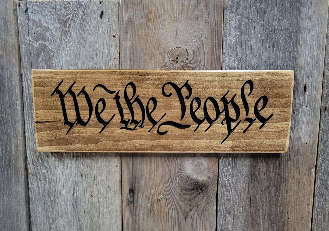 We the People, Hand Carved Wooden Sign, Patriotic Wall Decor, Military ...