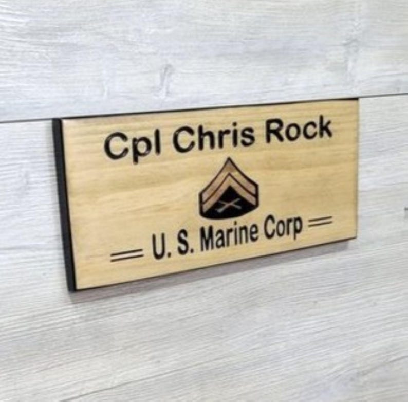 USMC Hand Carved Wooden Name Sign | Custom Marine Corps Military ...