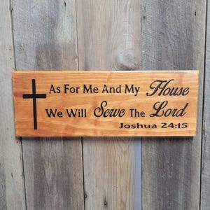As for Me and My House, We Will Serve the Lord, Carved Wooden Sign ...