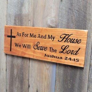 As for Me and My House, We Will Serve the Lord, Carved Wooden Sign ...