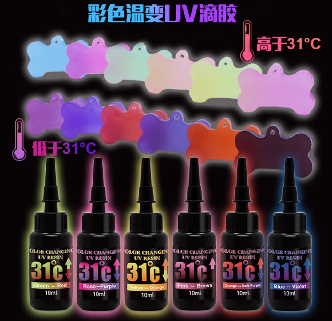 Thermochromic Colored UV Resin, Temperature Reactive Color Changing UV ...