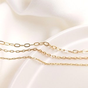 2 Meter Korean 14K Rectangular Chain | 14K Plated Pure Copper Chain | Rectangular Cable Chain ...