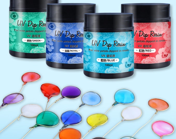 UV DIP RESIN for Wire Flower Shapes and Glazing, 100ml, Transparent ...