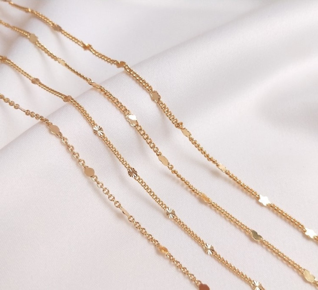 2m 14K Korean Gold Chain | 14K Gold Chain | DIY Chain | Korean Gold ...