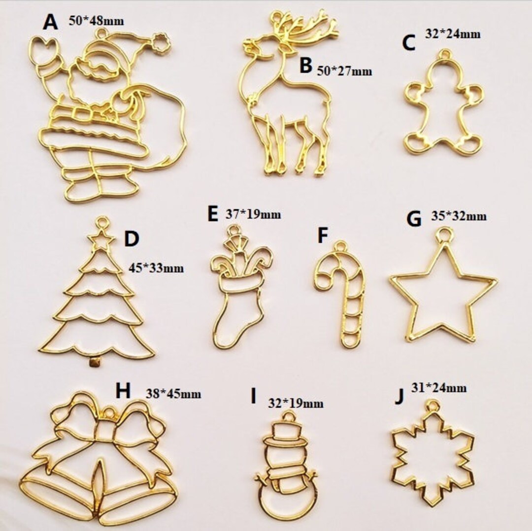 Christmas Open Bezel Resin Open Bezel Ginger Bread Open Bezel Silver ...