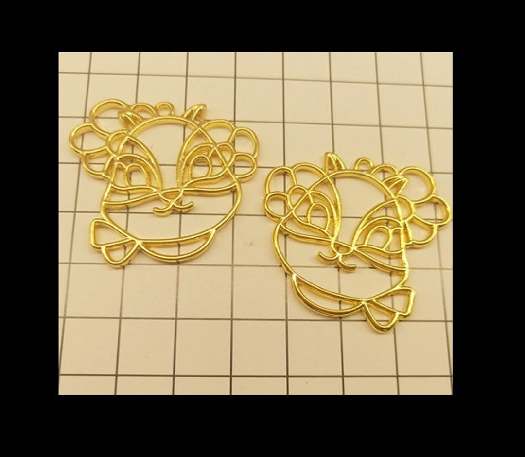 Kawaii Character Gold Open Bezel | UV Resin Charm - Etsy