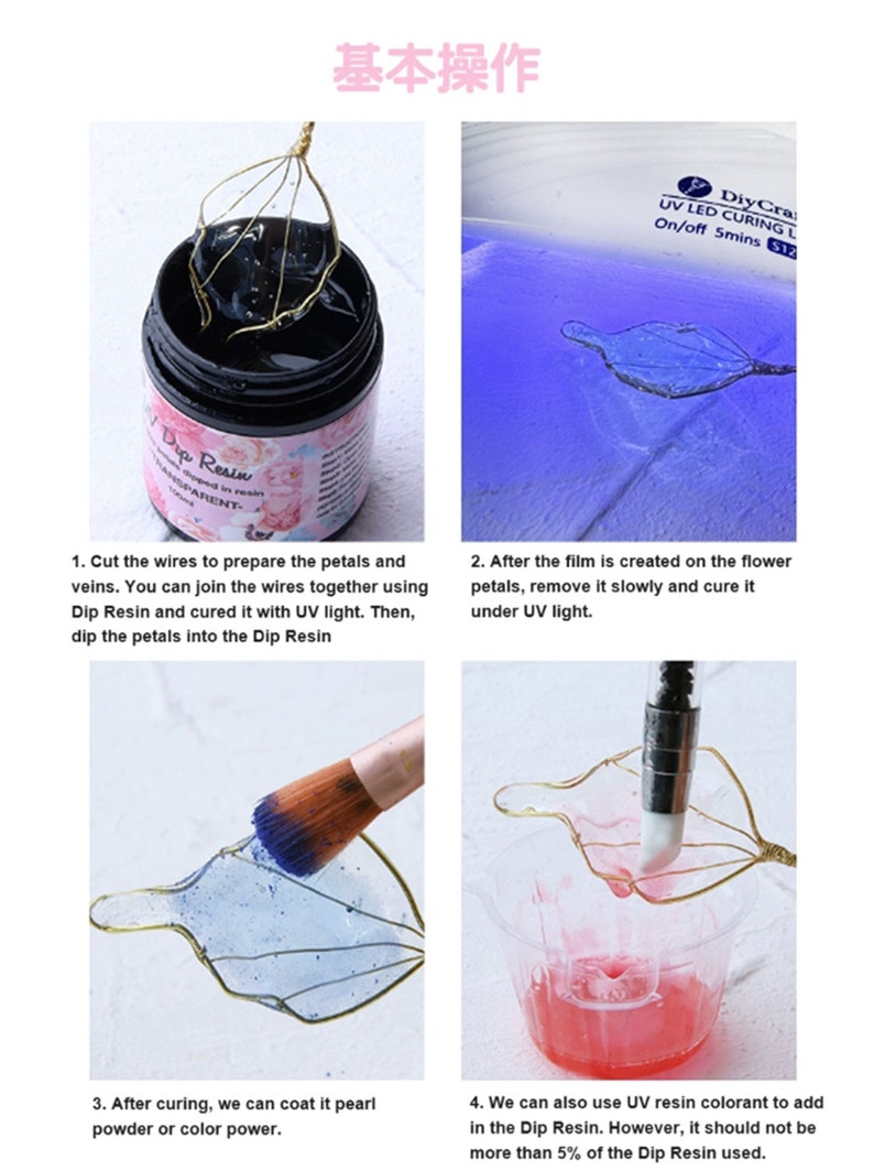 Clear UV Dip Resin, Flower Petal Resin Craft, DIY - Etsy