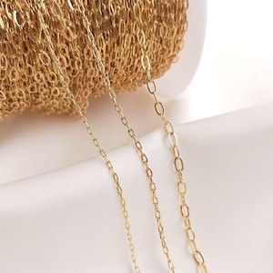 2 Meter Korean 14K Rectangular Chain | 14K Plated Pure Copper Chain ...