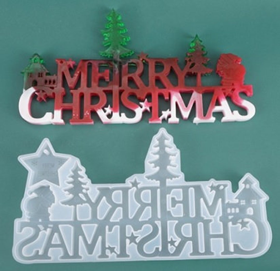 Merry Christmas Mould | Christmas Mould | Resin Mould | Silicon Mould ...