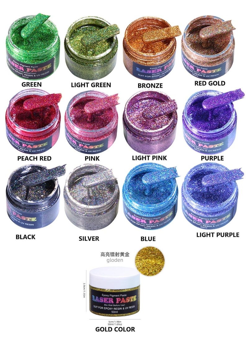 Laser Glitter Resin Color Paste, Iridescent Sparkle, 50ml - Etsy