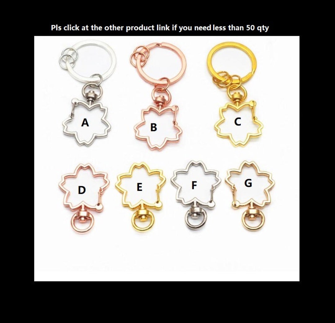 50 Pcs Sakura Key Chain | Key Ring | Rose Gold Key Ring | White Gold ...