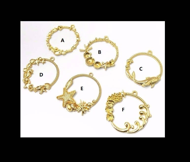 Ocean series open bezel Open back bezel UV resin bezel | Etsy