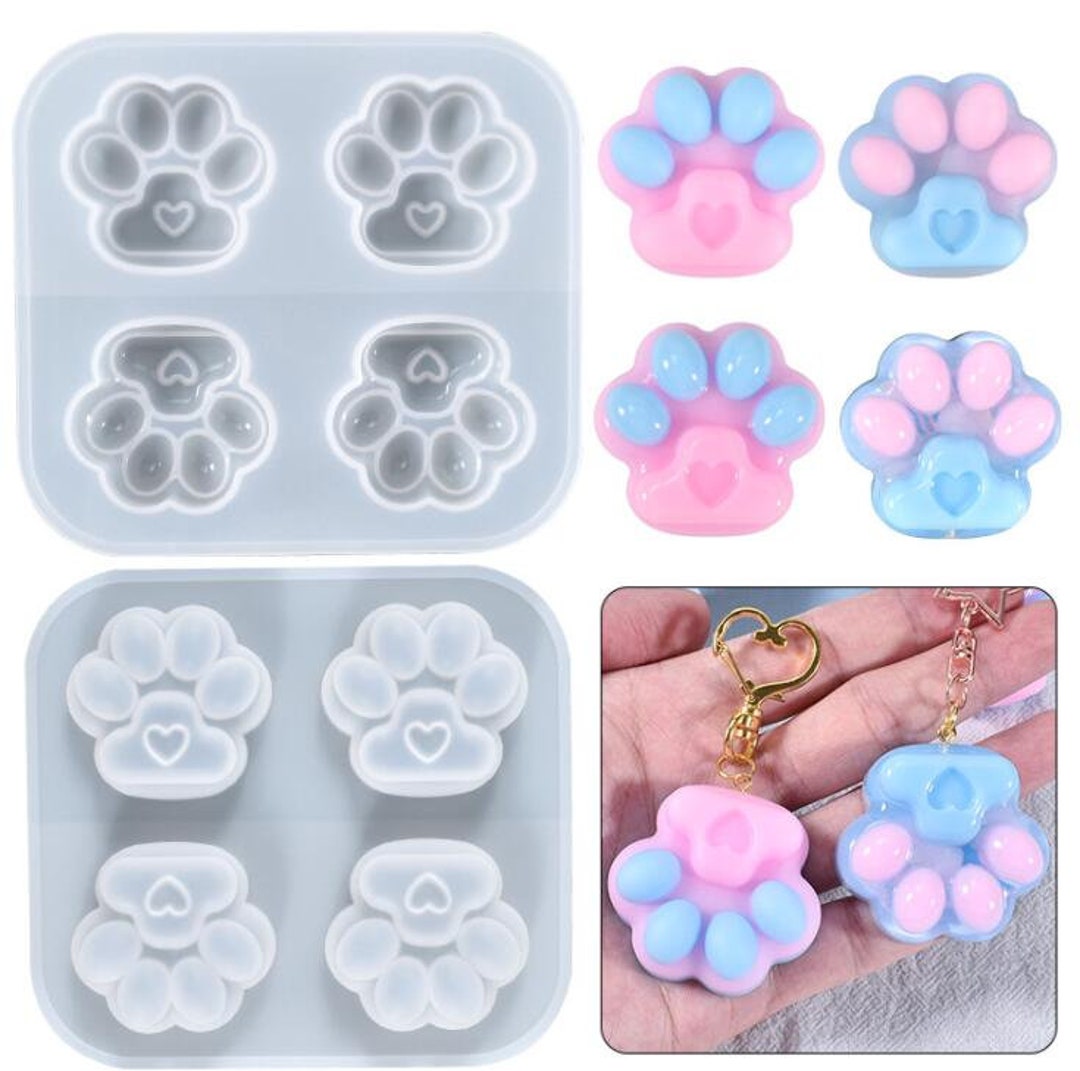 3D Cat Paw Silicone Resin Mold | Matte & Glossy Finish - Etsy