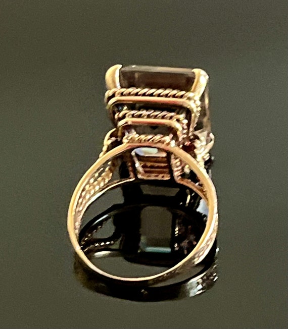 Massive vintage 14k solid gold natural smoky quartz c… - Gem