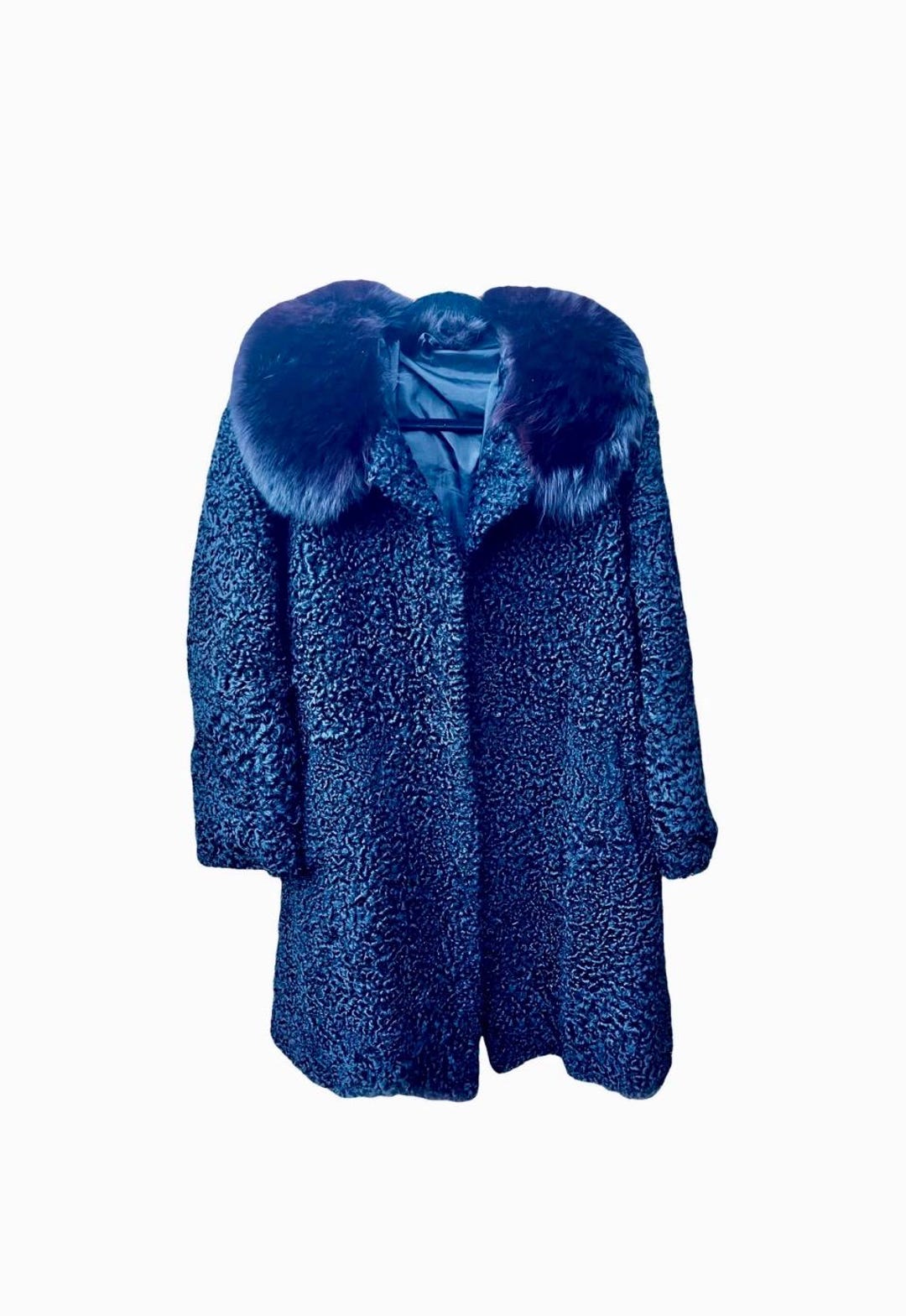 Vintage Karakul Coat With Black Fox Collar Size Xl Like New - Etsy