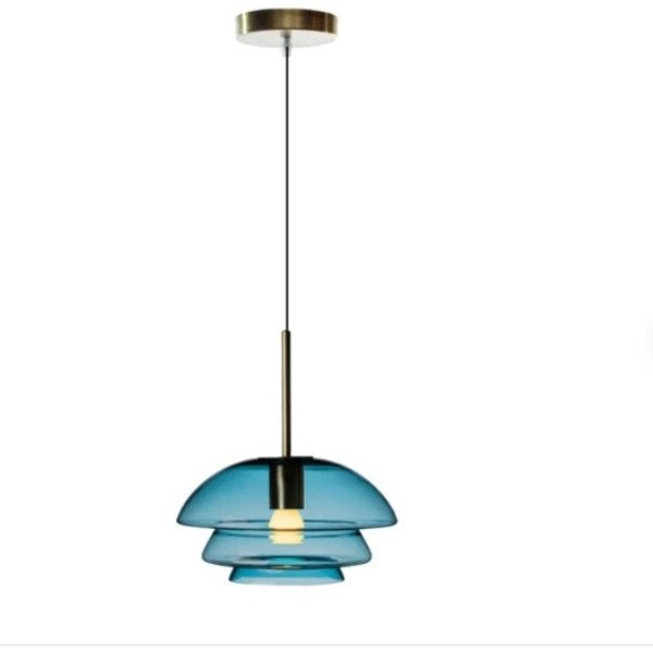 Blue Glass Pendant Light - Etsy