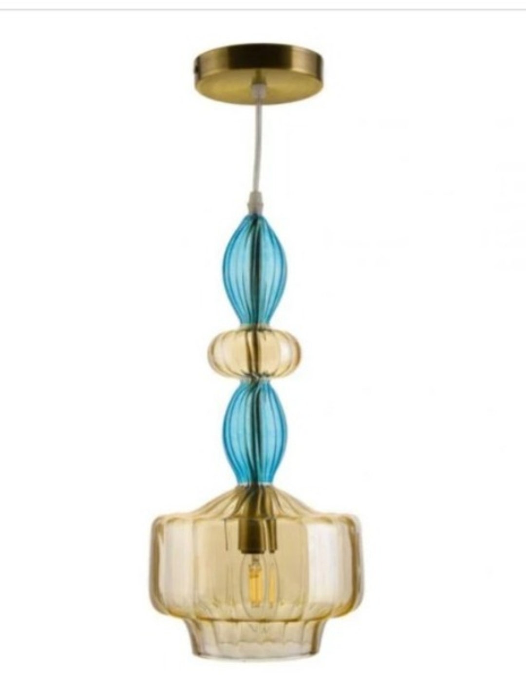 Modern Lighting Fixture- Hanging Glass Pendant Light-multicolor Glass ...