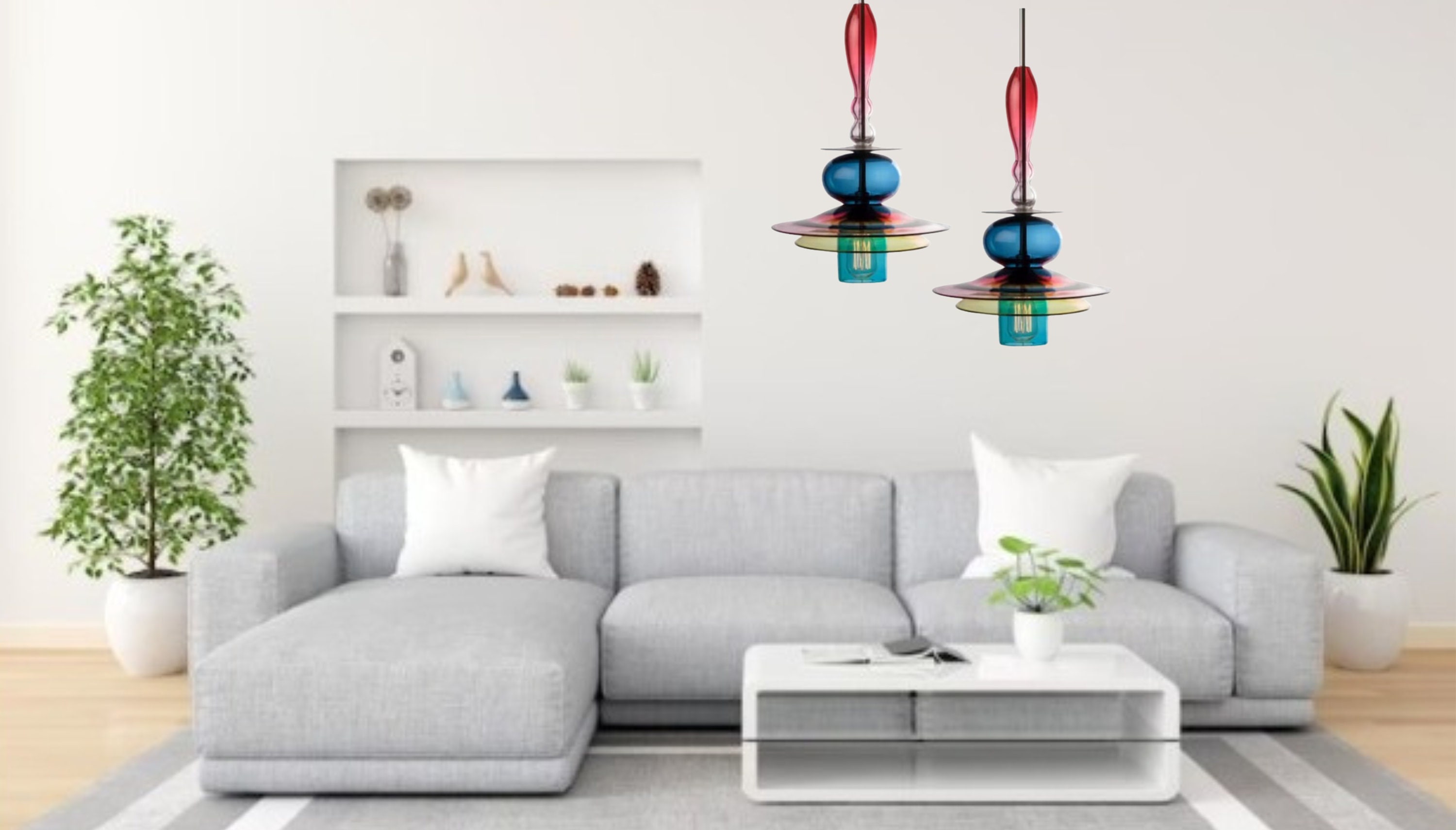 Blown Glass Pendant Light for Kitchen Island - Etsy