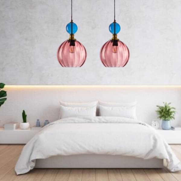 Blown Glass Pendant Light - Etsy